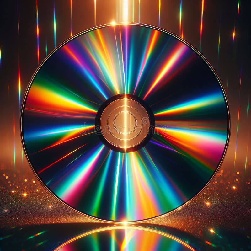 Rainbow Light Reflections on a CD Surface Stock Photo - Image of ...