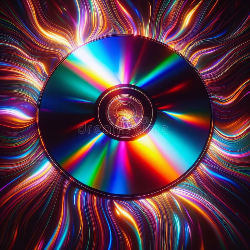 Rainbow Light Reflections on a CD Surface Stock Photo - Image of rare ...