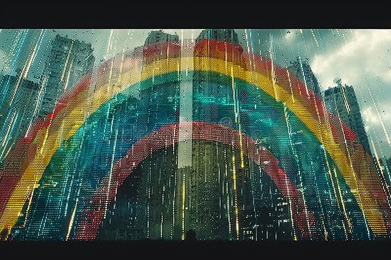 Rainbow Light Reflections on Modern Glass Architecture, Creating a ...