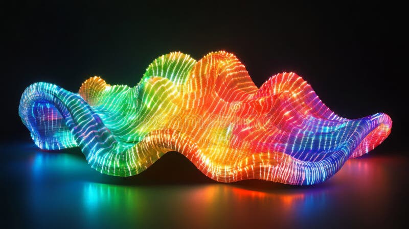 Rainbow Light Sculpture Abstract Wave Form Stock Illustration ...