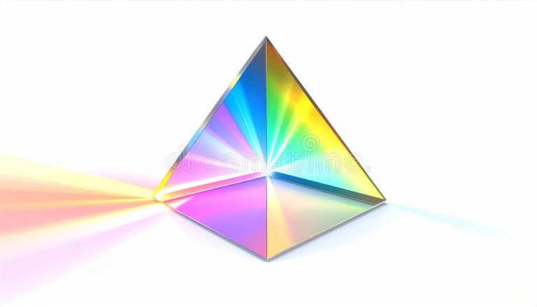 Rainbow Light Spectrum through Crystal Pyramid Stock Illustration ...