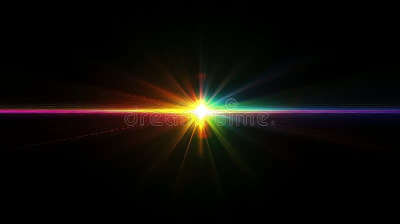Rainbow Light Spectrum on a Dark Background, Abstract Glow. Science and ...