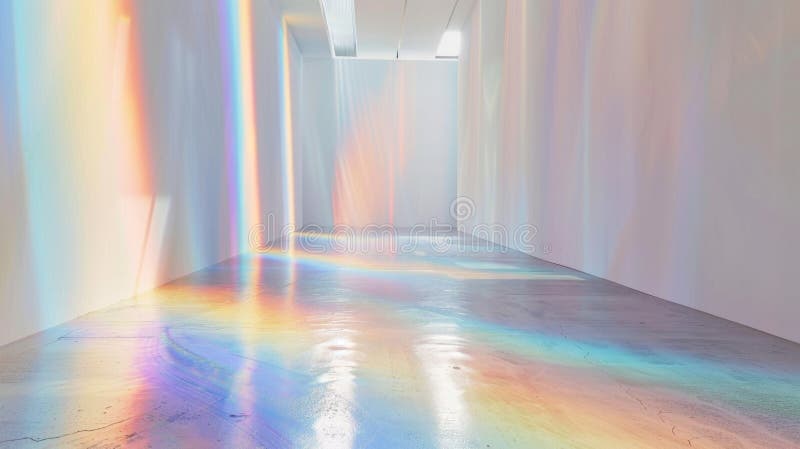 Rainbow Light Spectrum in Modern Interior Space Stock Illustration ...
