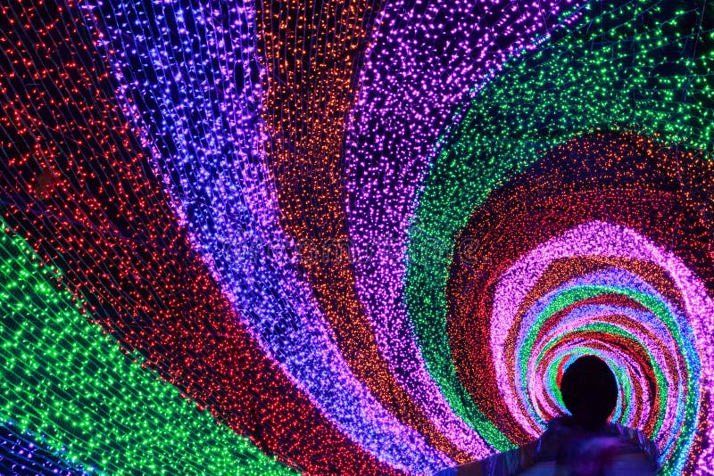 Rainbow Light Tunnel stock image. Image of vivid, sparkle - 48610255