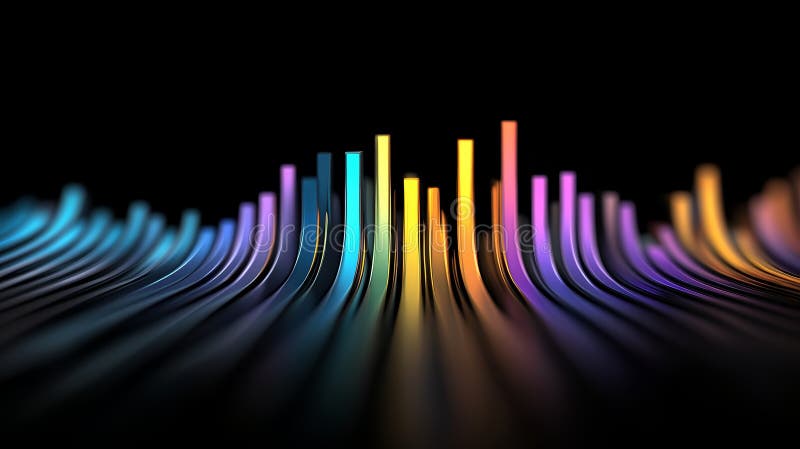 Rainbow Light Wave, a Vibrant Spectrum of Color on Dark Background ...