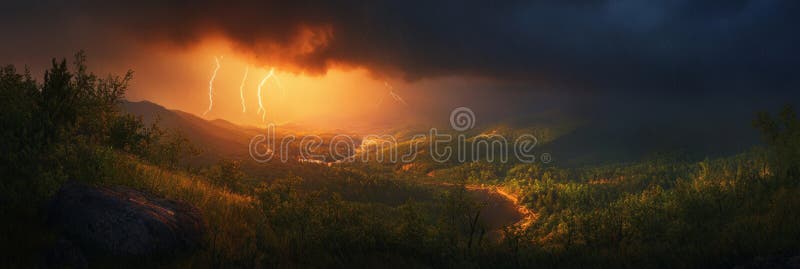 A Rainbow and Lightning are Captured in a Single Frame with Rain ...