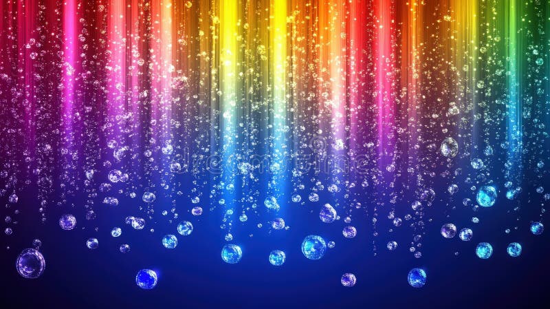 Rainbow Lights with Bubbles Abstract Background, Colorful and Vibrant ...