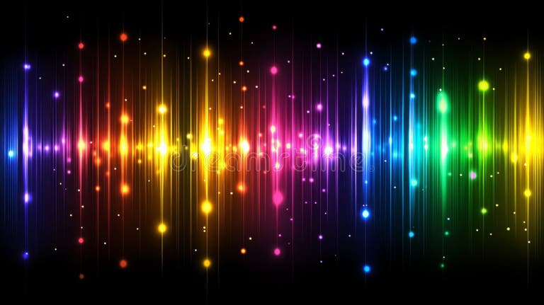 Rainbow Lightwave Abstract Digital Art Design Stock Illustration ...