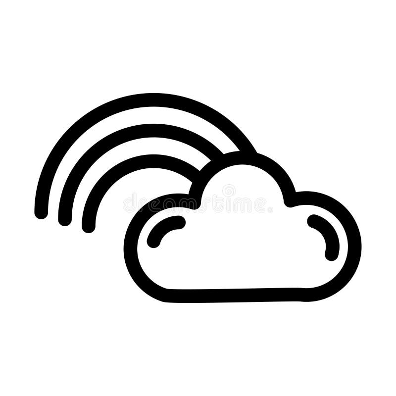 Rainbow Thin Line Vector Icon Stock Vector - Illustration of symbol ...