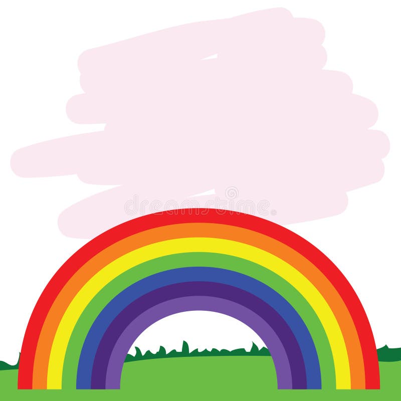 Rainbow Line Illustration in Nature Stock Vector - Illustration of ...