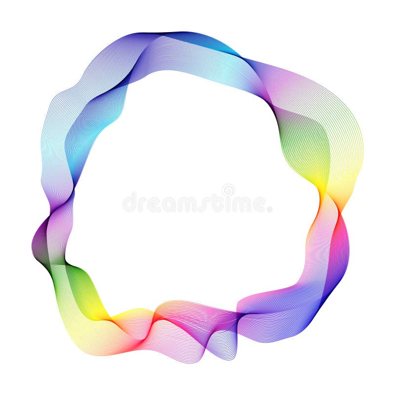 Rainbow Line Wave Round Design Element. Stock Vector - Illustration of ...