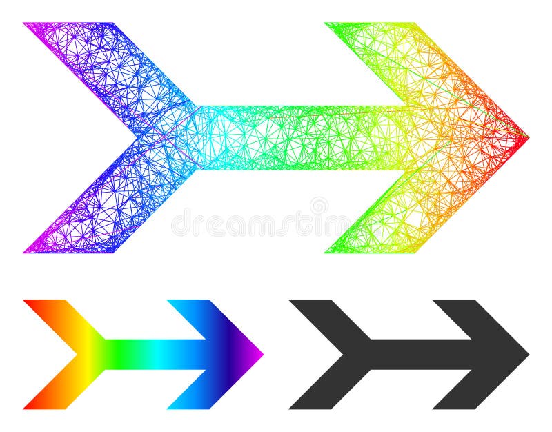 Rainbow Linear Gradient Arrow Right Icon Stock Vector - Illustration of ...