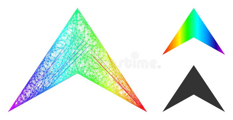 Rainbow Linear Gradient Arrowhead Up Icon Stock Vector - Illustration ...