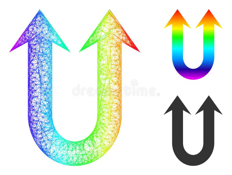 Rainbow Linear Gradient Double Forward Arrow Icon Stock Vector ...