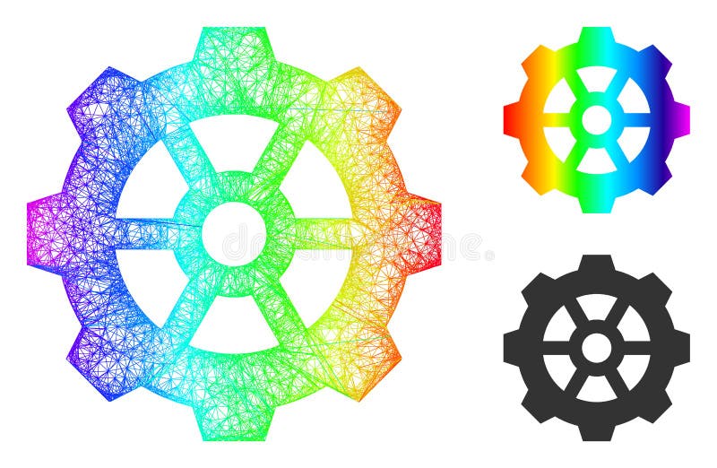 Rainbow Linear Gradient Gear Icon Stock Vector - Illustration of ...