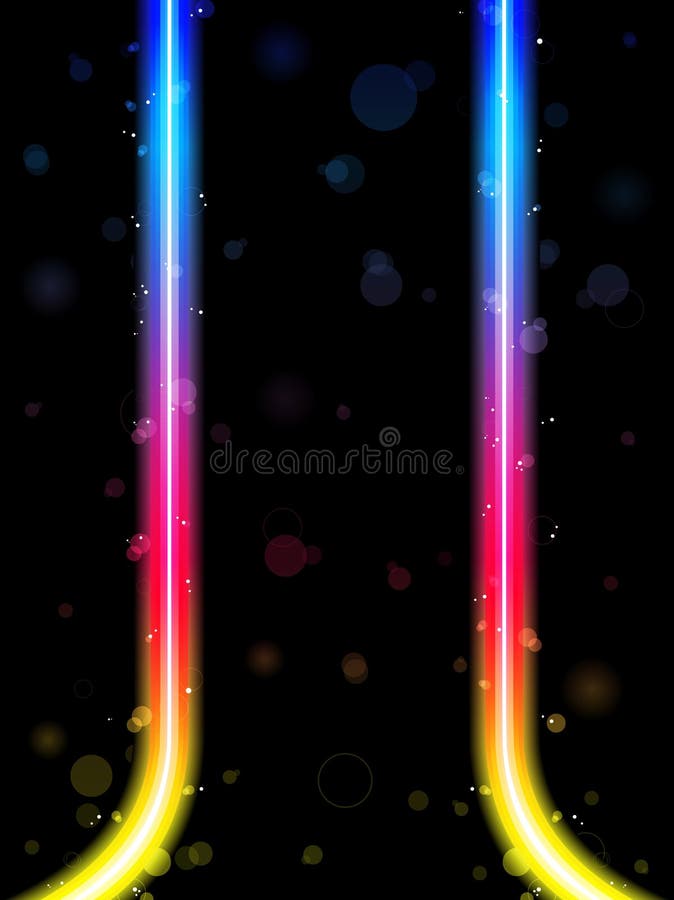 Rainbow Lines Border with Sparkles Stock Vector - Illustration of curve ...