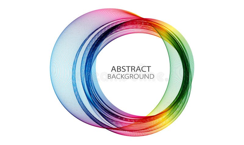 Rainbow Lines Circular Wave on White Background, Design Element, Frame ...