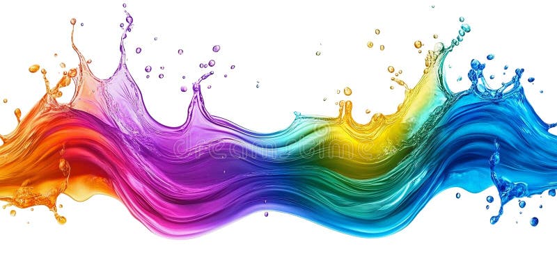 Rainbow Liquid Splash Isolated on White Stock Illustration ...