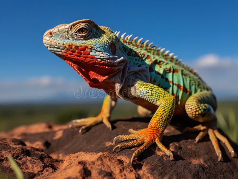 Rainbow Lizard Made with Generative AI Illustration Stock Illustration ...