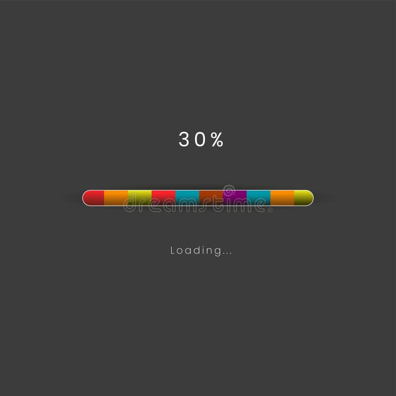 Rainbow 30 Pecent Loading Sign Vector Illustration on Grey Background ...
