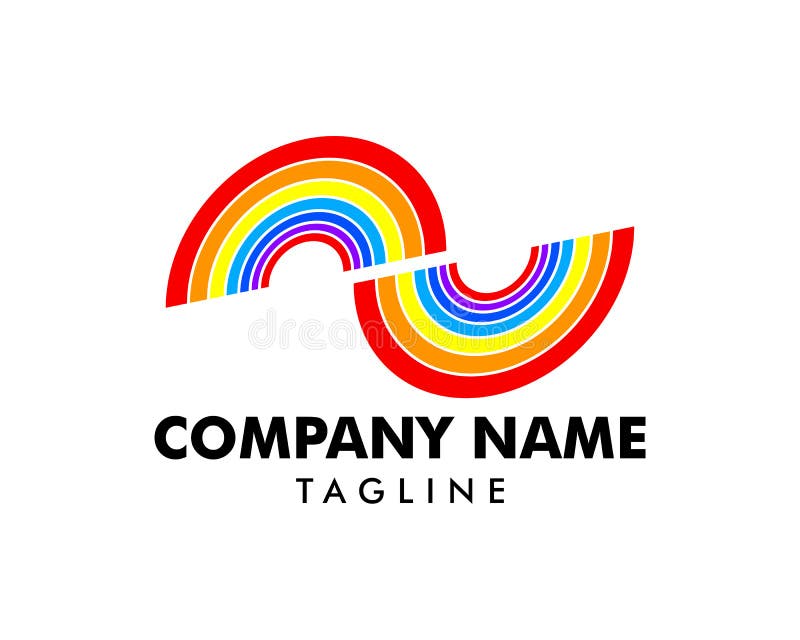 Set of Rainbow Logo Design Vector Template Stock Vector - Illustration ...