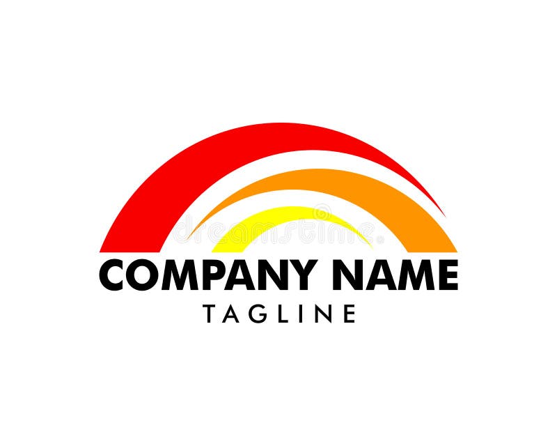 Rainbow Logo Design Vector Template Stock Vector - Illustration of flat ...