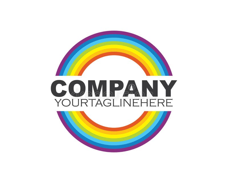 Rainbow Logo Icon Vector Template Stock Vector - Illustration of green ...