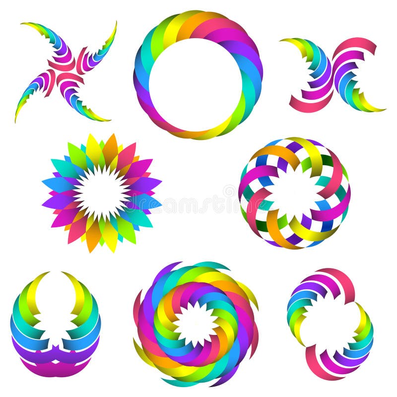 Rainbow Logo Set for Your Design Stock Vector - Illustration of design ...
