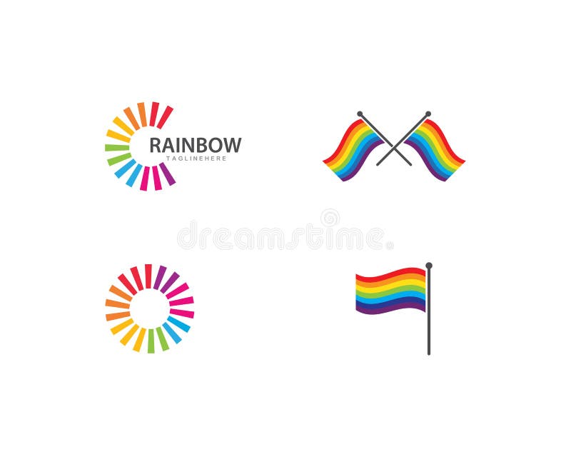 Rainbow logo vector stock vector. Illustration of vector - 139673588