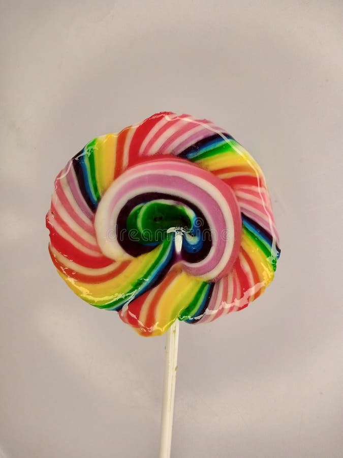 Rainbow Lollipops are Not Perfectly Round Stock Photo - Image of yellow ...