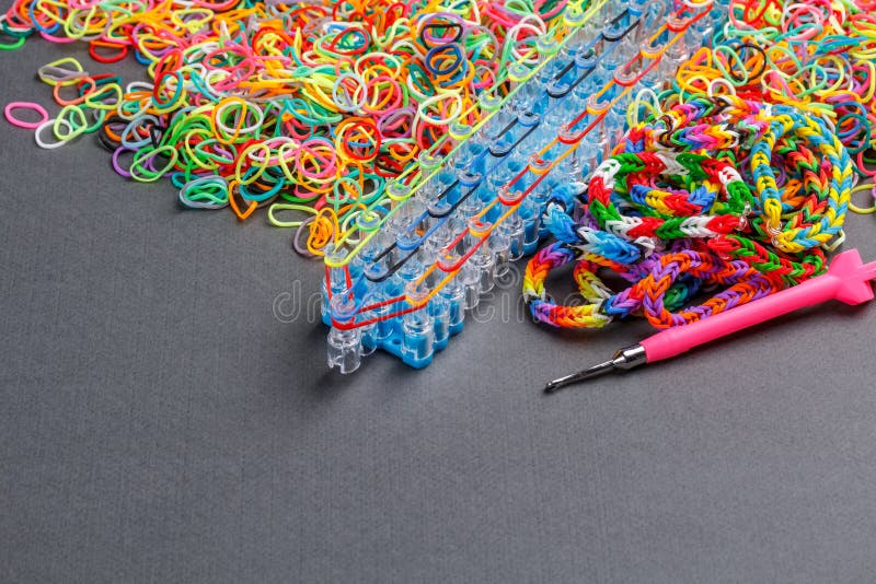 Rainbow loom bands stock photo. Image of hook, looming - 45127218
