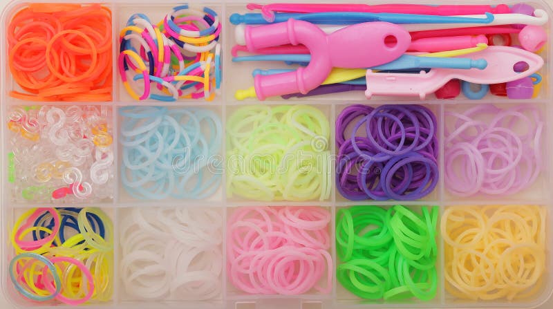 Rainbow loom bands stock photo. Image of jewelry, kids - 54387276