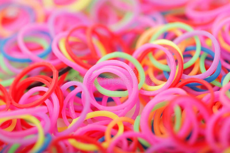 Rainbow loom bands stock image. Image of bright, bunch - 54387379