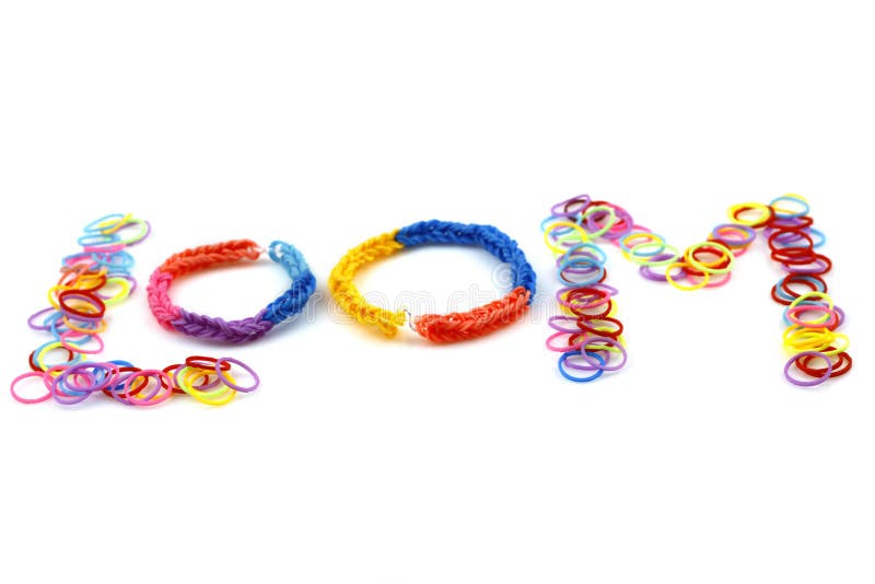 Rainbow loom bands stock image. Image of bright, bunch - 54387379