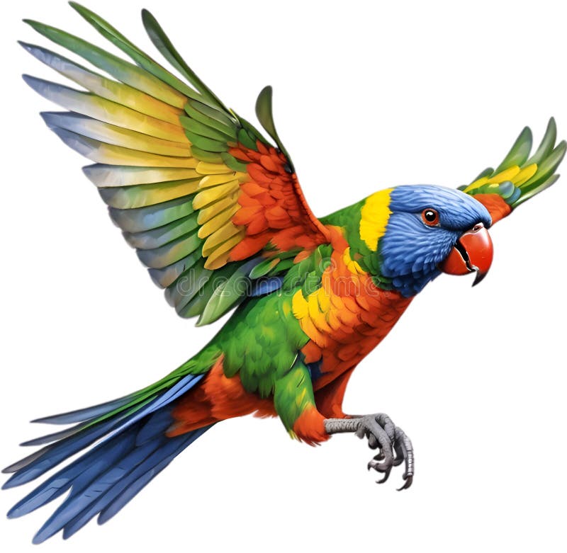 Rainbow Lorikeet Bird. Bird Clipart AI-generated. Stock Illustration ...