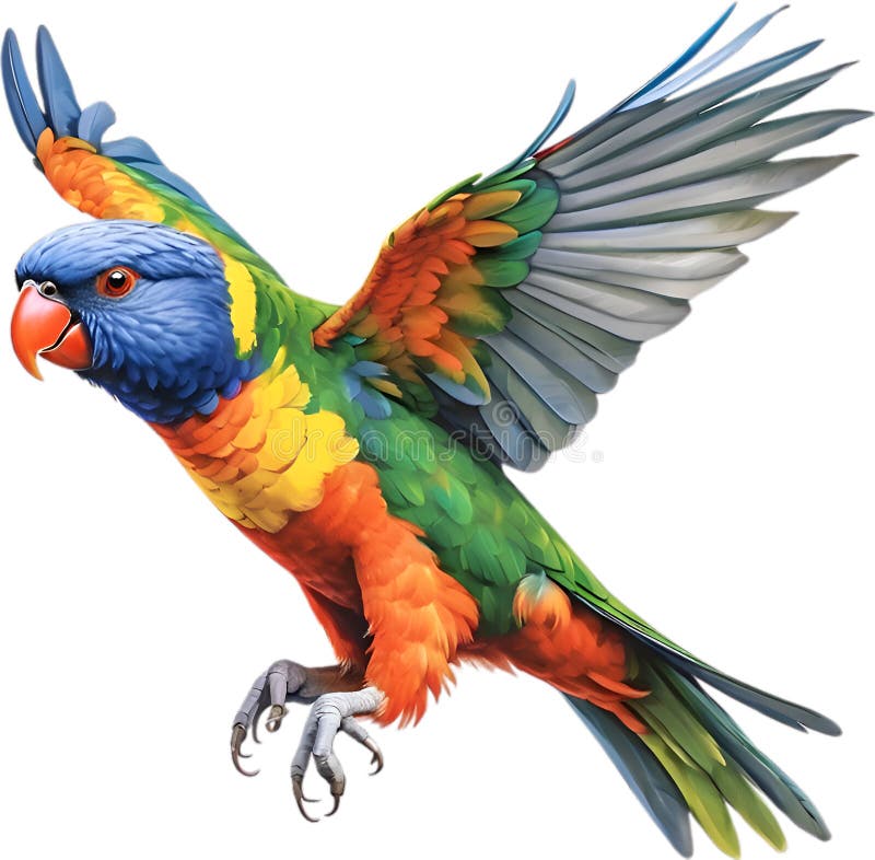 Rainbow Lorikeet Bird. Bird Clipart AI-generated. Stock Illustration ...