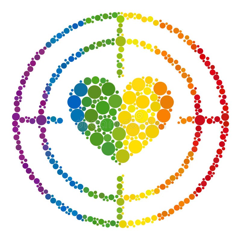 Rainbow Love Target Collage Icon of Circles Stock Vector - Illustration ...