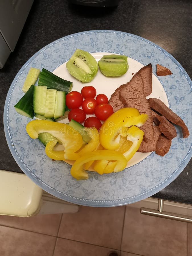 Rainbow lunch plate stock image. Image of rainbow, kiwi - 232487821