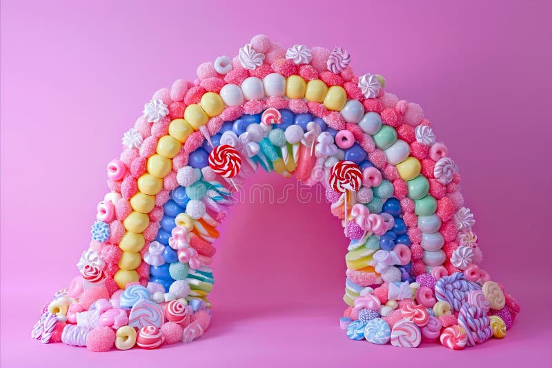 A Rainbow Made of Candy and Donuts Stock Image - Image of donuts ...