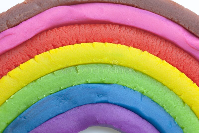 Rainbow made from dough stock image. Image of preschool - 13530669