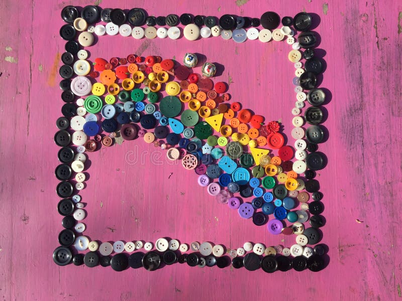 Rainbow Made of Sewing Buttons Bright Background - Stock Photo Stock ...