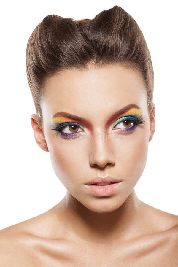 Rainbow makeup stock image. Image of fresh, beautiful - 28148877
