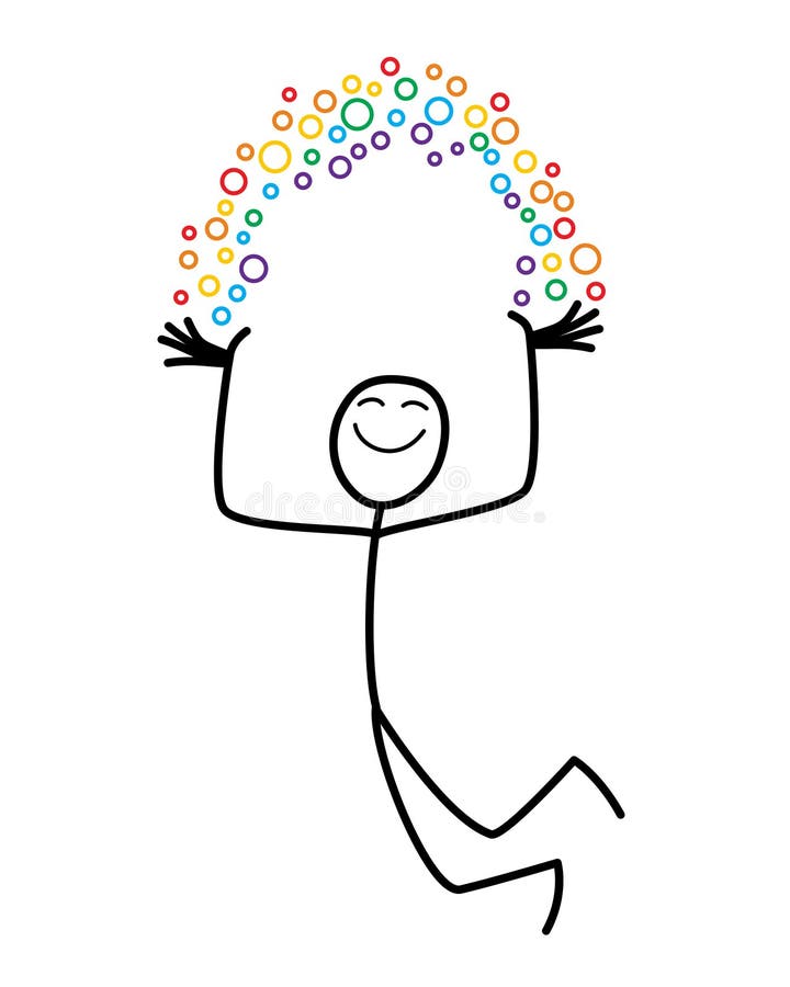 Rainbow man stock vector. Illustration of joyful, cartoon - 23190422