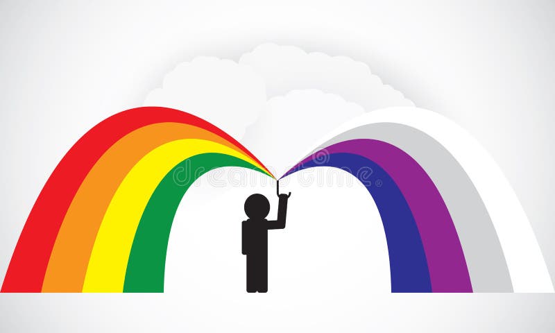 Rainbow man sign stock illustration. Illustration of clouds - 33121283