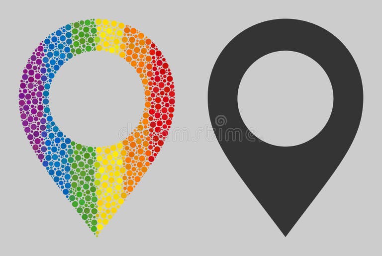 Rainbow Map Pointer Composition Icon of Circles Stock Vector ...