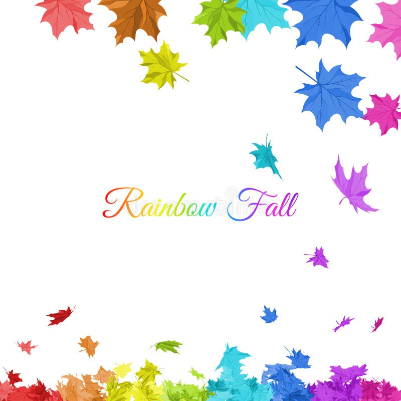 Rainbow Maple Leaves stock vector. Illustration of tree - 178456698