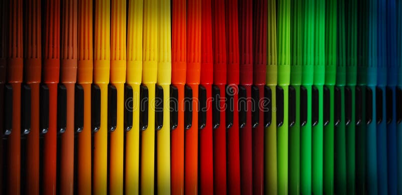 Rainbow markers stock image. Image of markers, green - 27021389