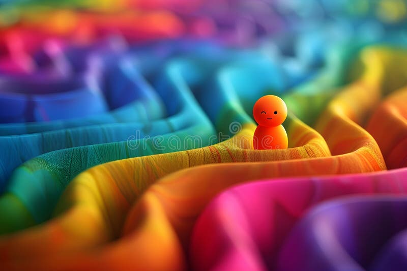 Rainbow Maze An Abstract Background Of Colorful Lines Forming A Maze Stock Illustration