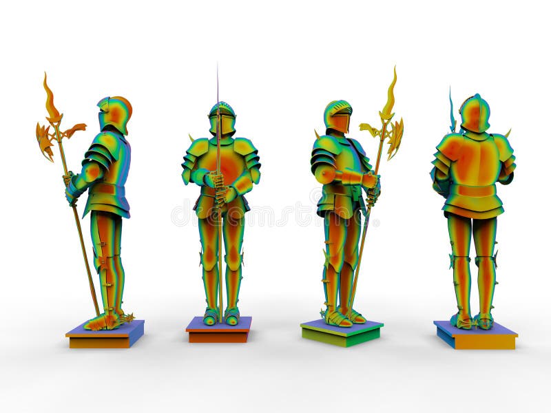 Rainbow medieval knight stock illustration. Illustration of illuminated ...