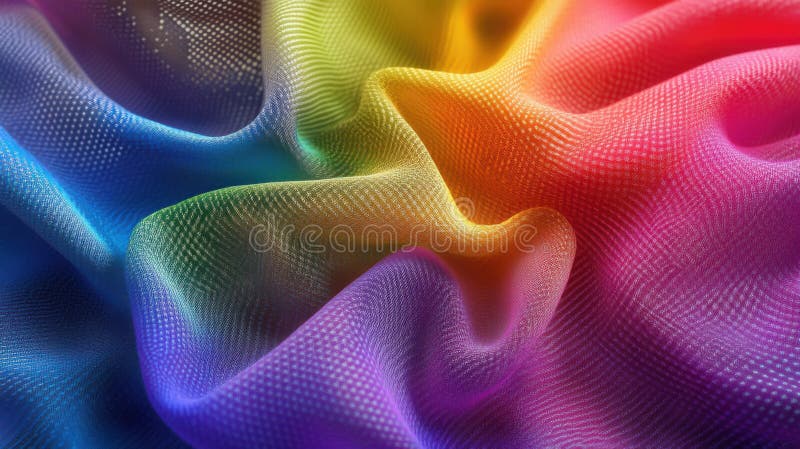 Rainbow Mesh Fabric Drape. AI Generated Stock Illustration ...